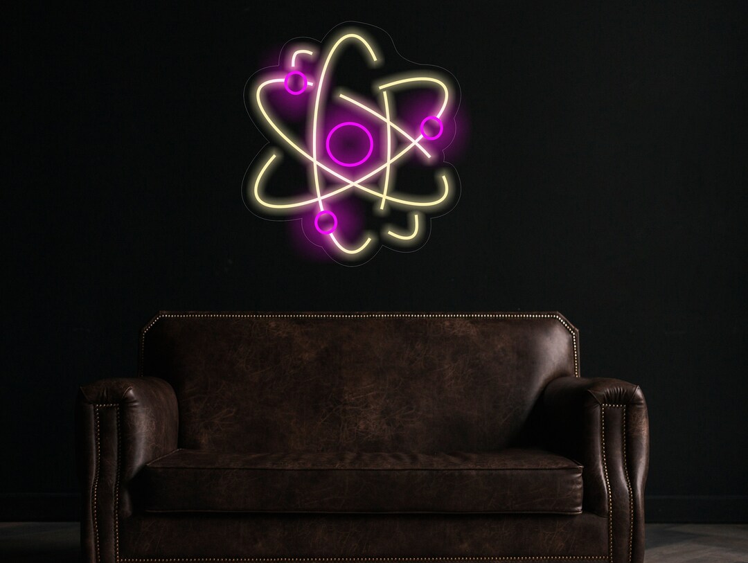 Atom Neon Sign, Shining Atom Neon Sign, Nuclear Atom Neon Sign, Galaxy ...