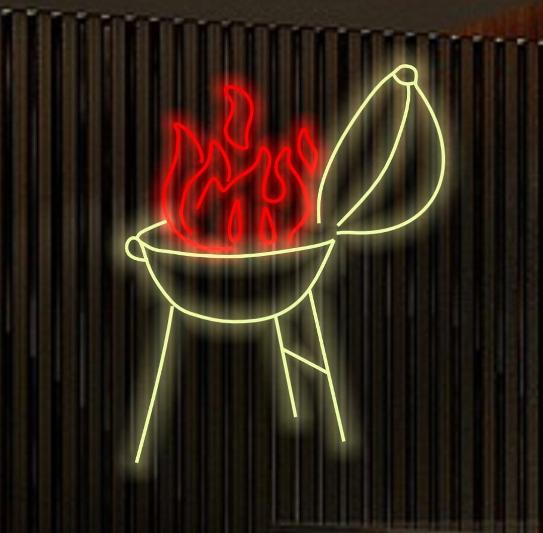Neon Grill Sign, BBQ Neon Sign, Barbecue Neon Sign, Grilling Restaurant ...