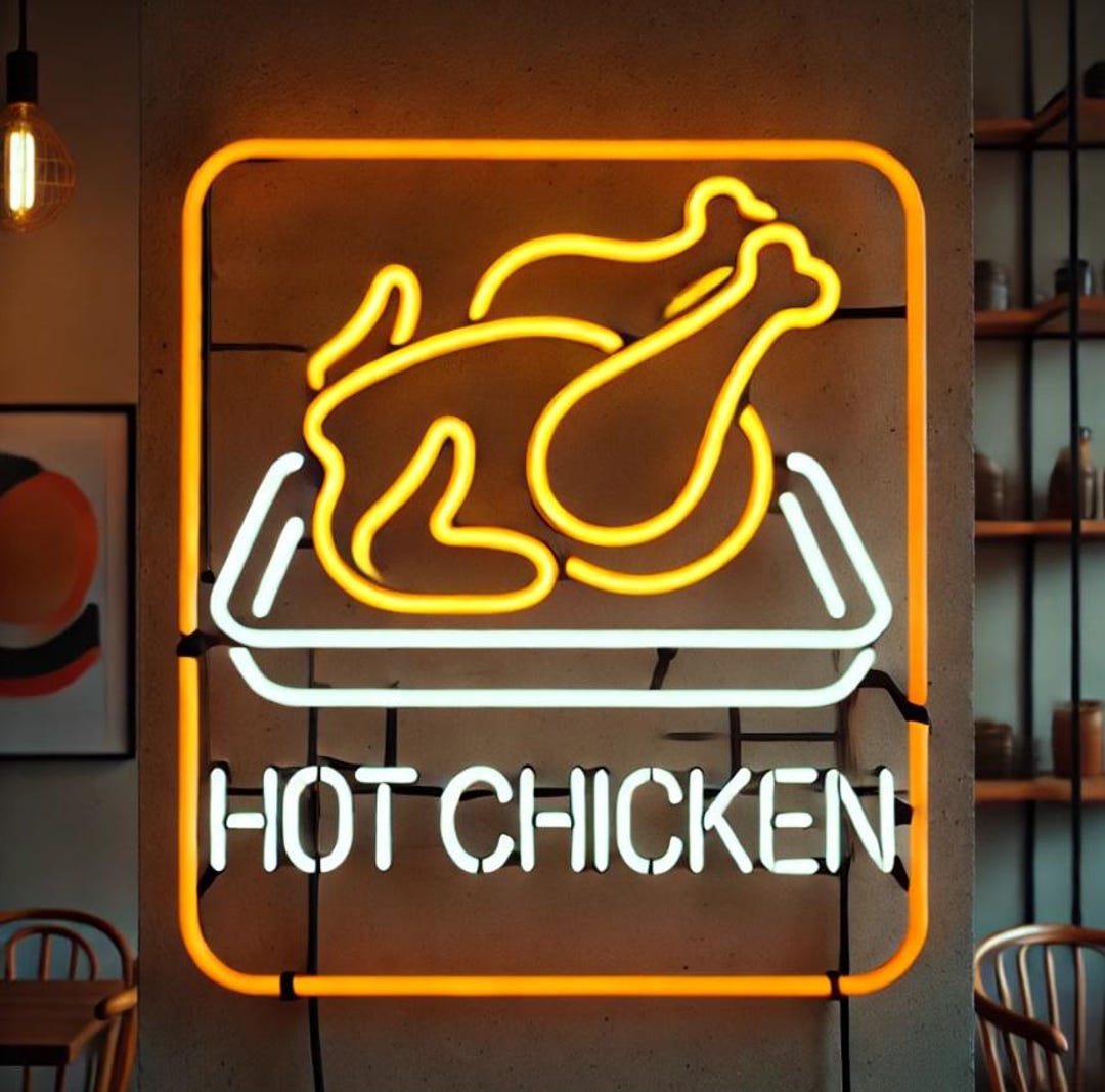 Hot Chicken Neon Sign, Chicken Led Light, Chicken Restaurant Neon Sign ...