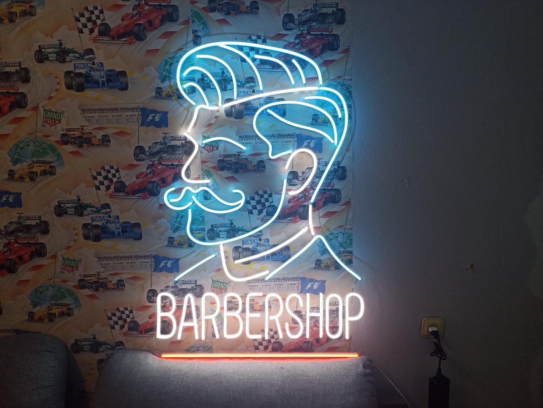 Neon Sign for Barber Shop, Custom Barbershop Neon, Vintage Barber Neon ...