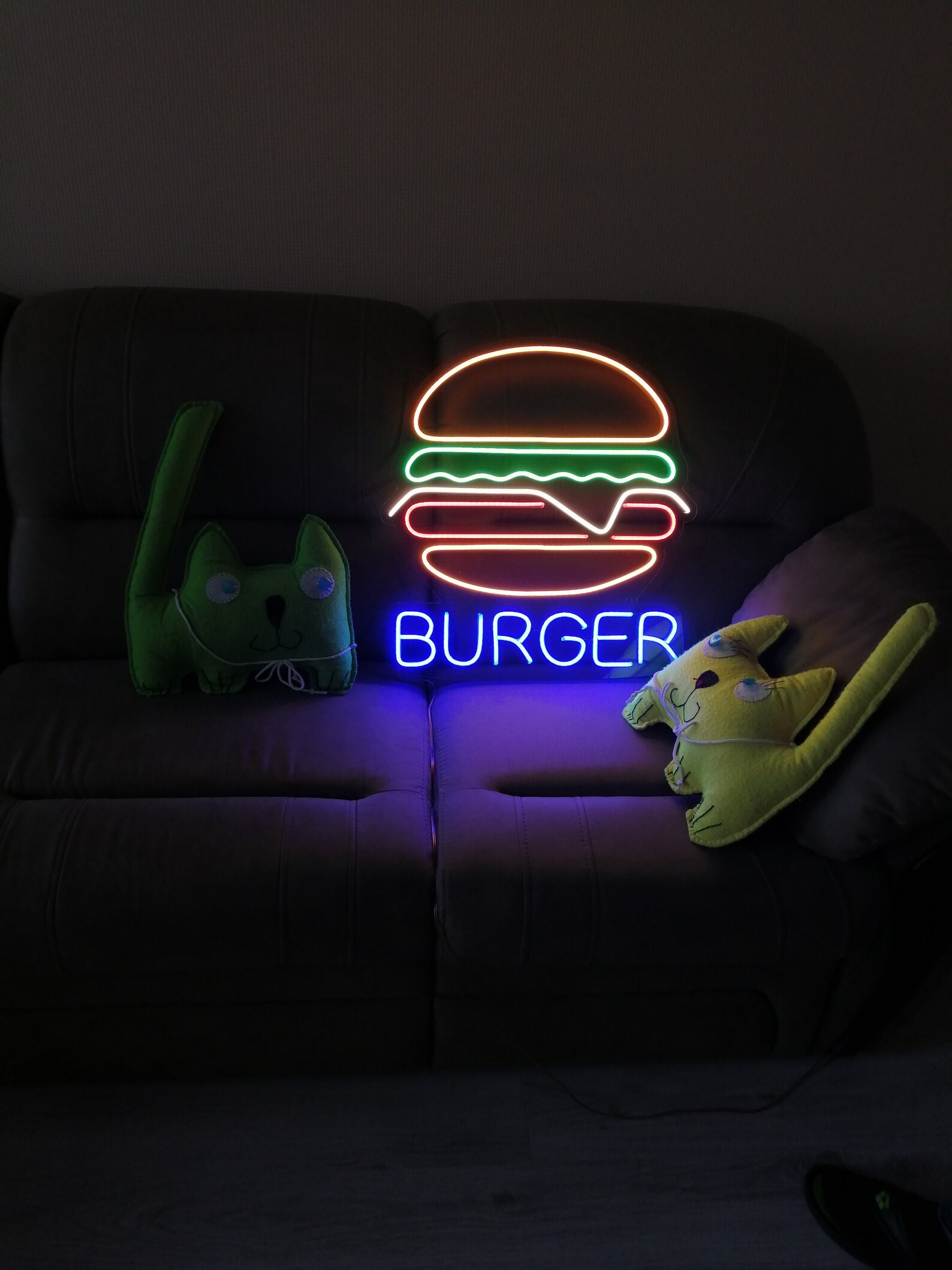 Burger Neon Sign - Home Decor, Gift, Food Neon, Custom Neon Light ...