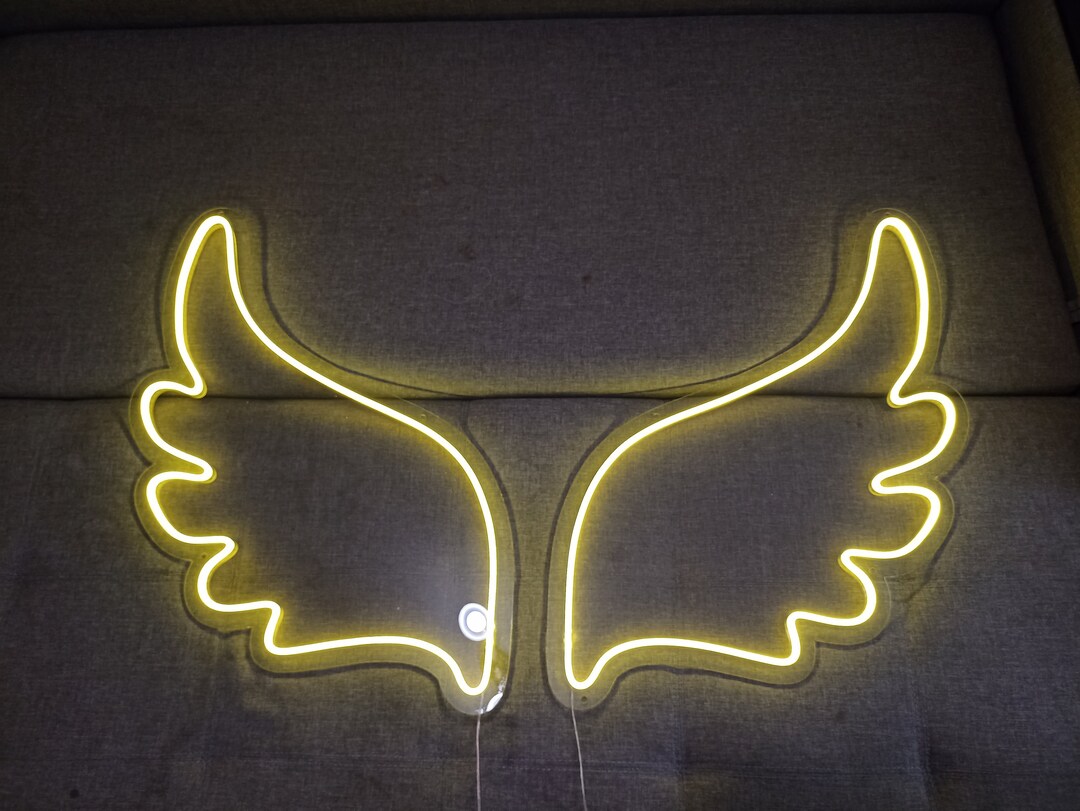 Neon Wings, Neon Sign Angel Wings, WINGS LED Sign, Classic LED Neon ...