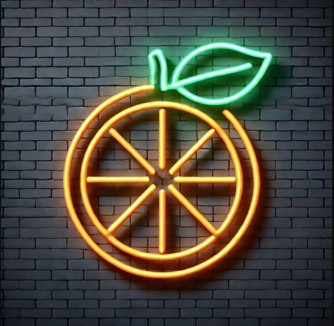 Orange Fruit Neon Sign, Neon Sign, Orange, Fruit, Neon Light, Orange ...