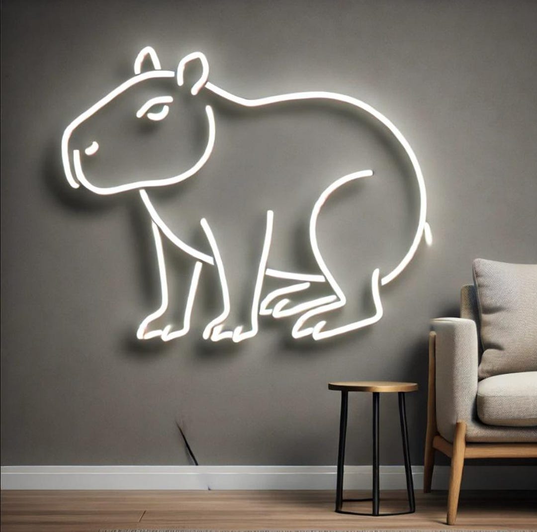 Capybara Neon Sign, Capybara LED Sign, Capybara Light Sign, Capybara ...