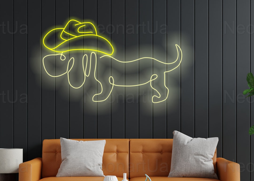 Custom Neon Sign Dog Portrait LED Neon Light Sign Home Room Wall Decor ...
