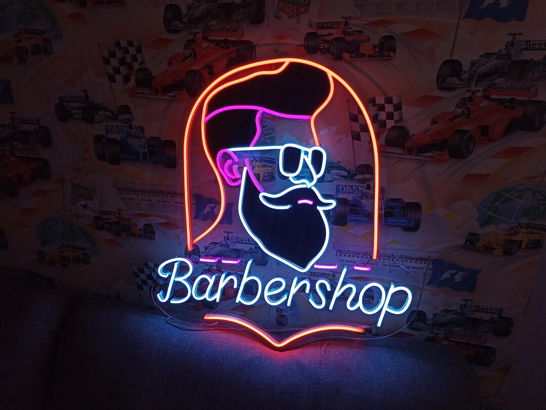 Barbershop Neon Sign, Custom Barbershop Neon, Vintage Barber Neon Sign ...