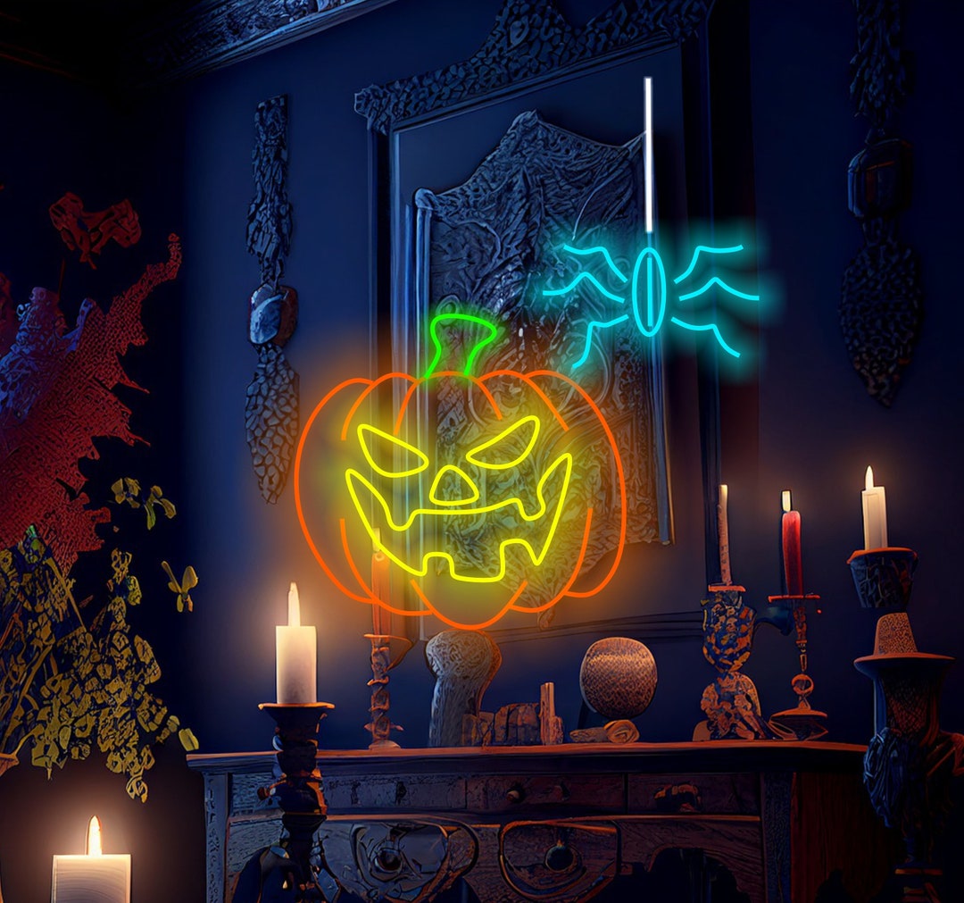Halloween Neon Sign, Pumpkin Halloween Neon Sign, Halloween Decor Led ...