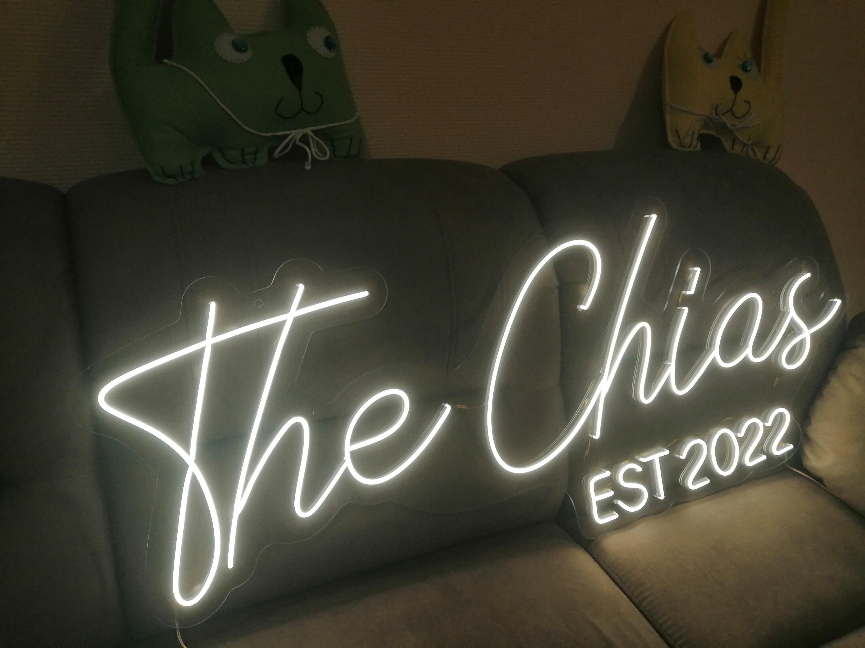 Wedding NEON SIGN With EST Year for Reception, Name Neon Light With Est ...