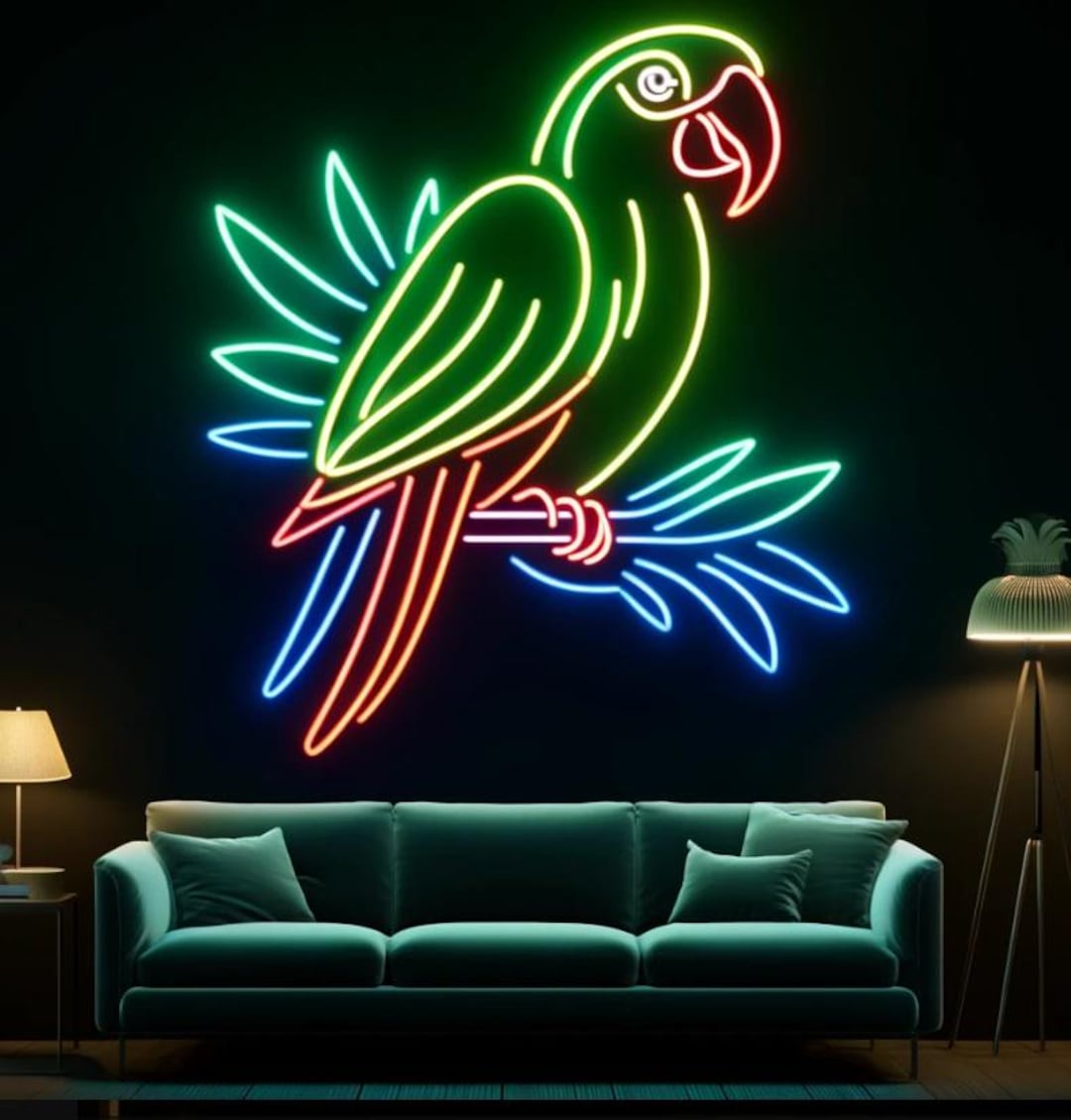 Parrot Neon Sign, Parrot Cockatoo Neon Sign, Animal Neon Sign, Anime ...