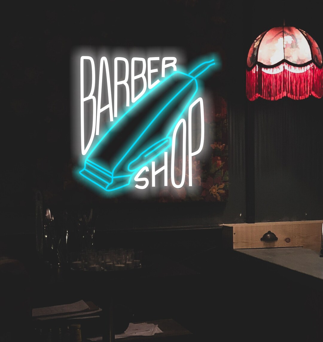 Barber Shop Haircuts and Shaves Neon Sign, Barber Shop Beauty Salon ...