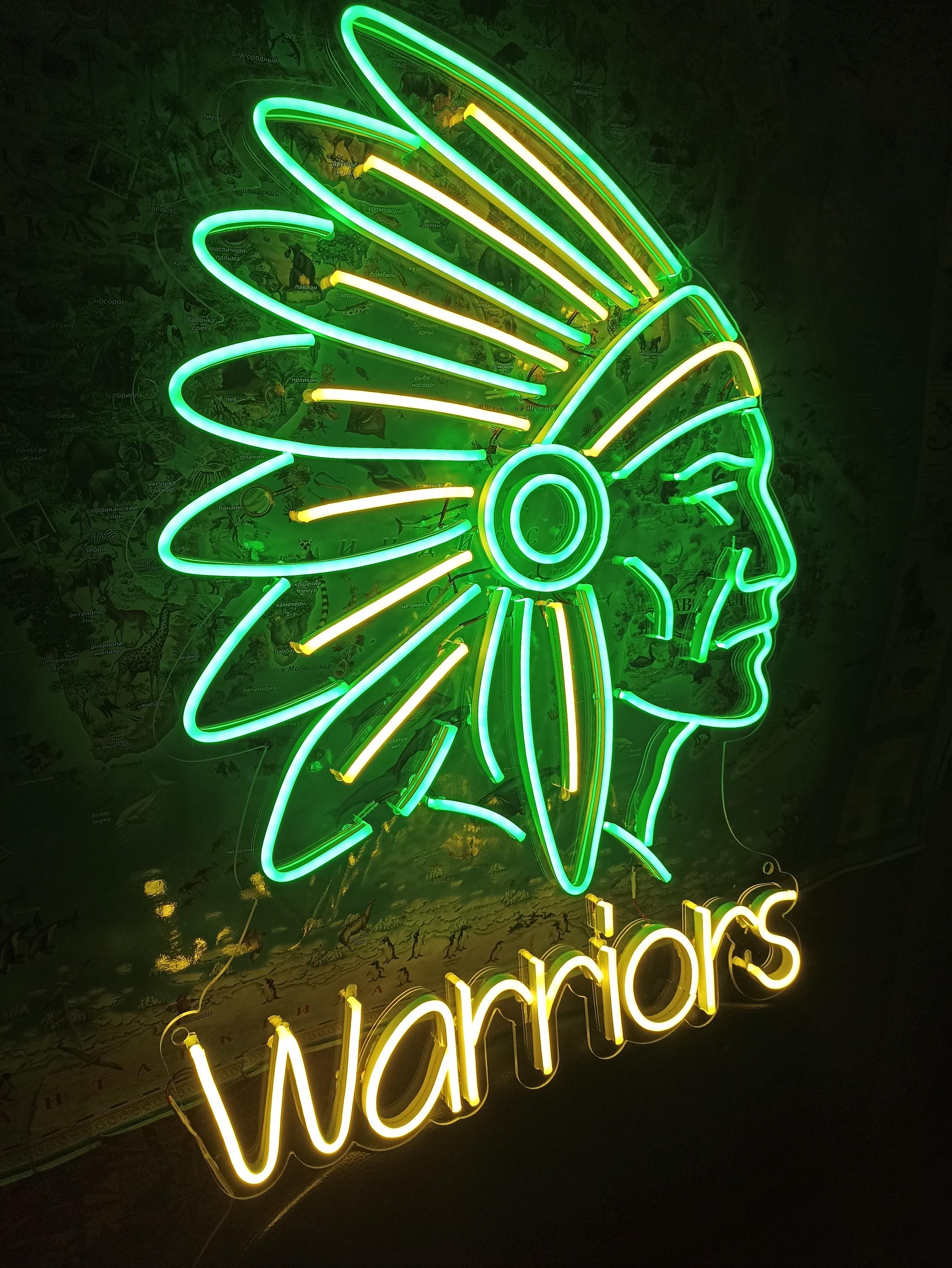 Neon Indian Head Sign – Native American Tribal Wall Light, Western ...