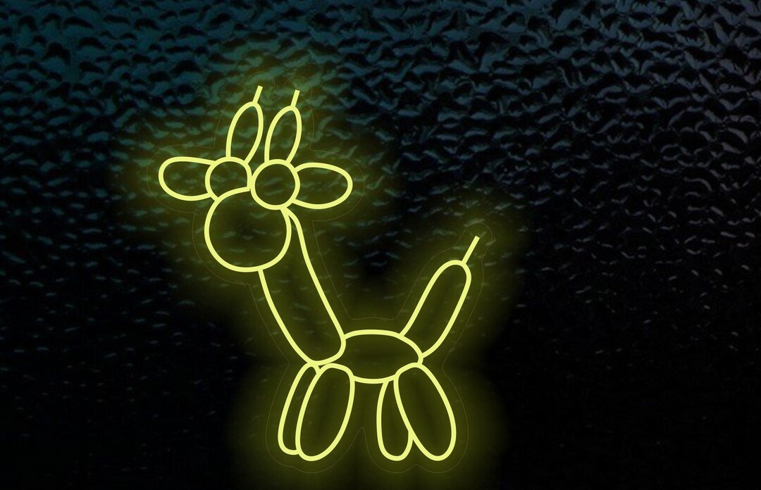 Balloon Animal Giraffe Neon Sign, Ballon Giraffe Decoration LED Neon ...
