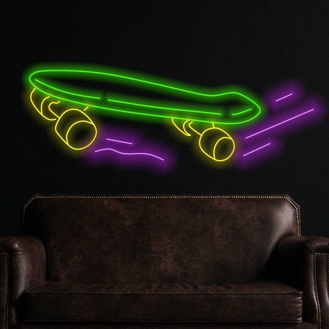 Skateboard Neon Sign, Neon Sign for Skate Shop, Skateboard Shop Neon ...