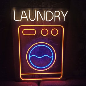 Laundry Washing Machine - LED Light Neon Sign for Business - Etsy
