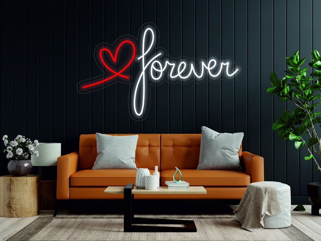 Forever With Heart - LED Light Neon Sign, Neon Sign, Love Neon Sign ...
