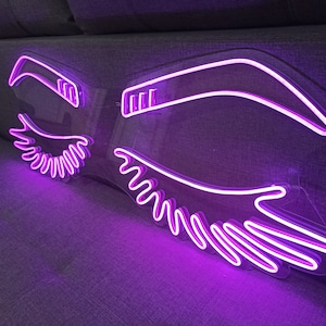 Eyelashes Led Neon Sign, Beauty Salon Sign, Custom Neon Sign, Wall ...