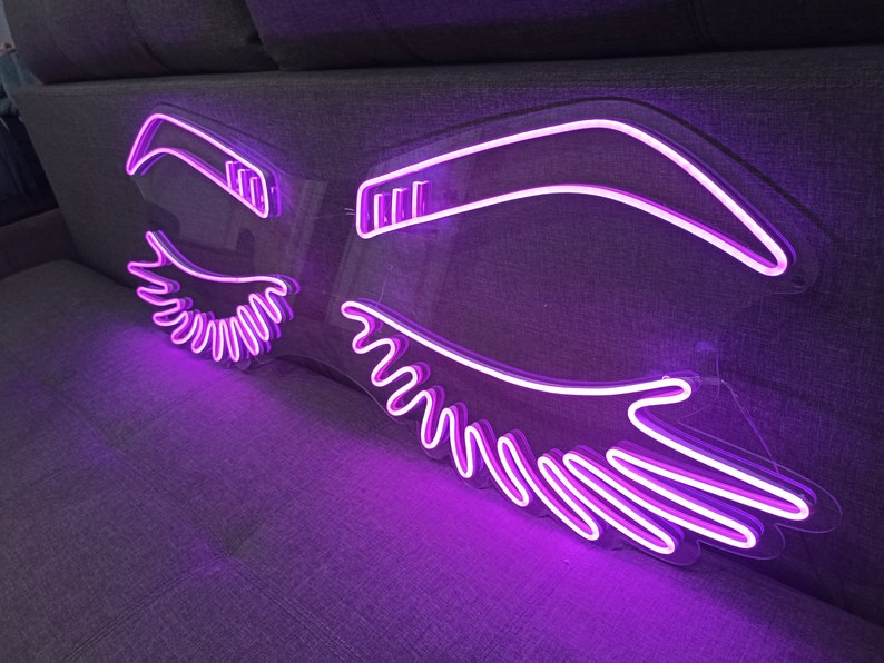 Eyelashes Led Neon Sign, Beauty Salon Sign, Custom Neon Sign, Wall ...