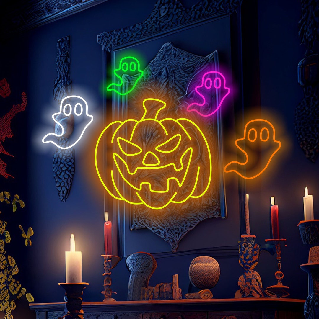Pumpkin Neon Sign, Halloween Party Lighting, Spooky Neon Sign, Neon ...