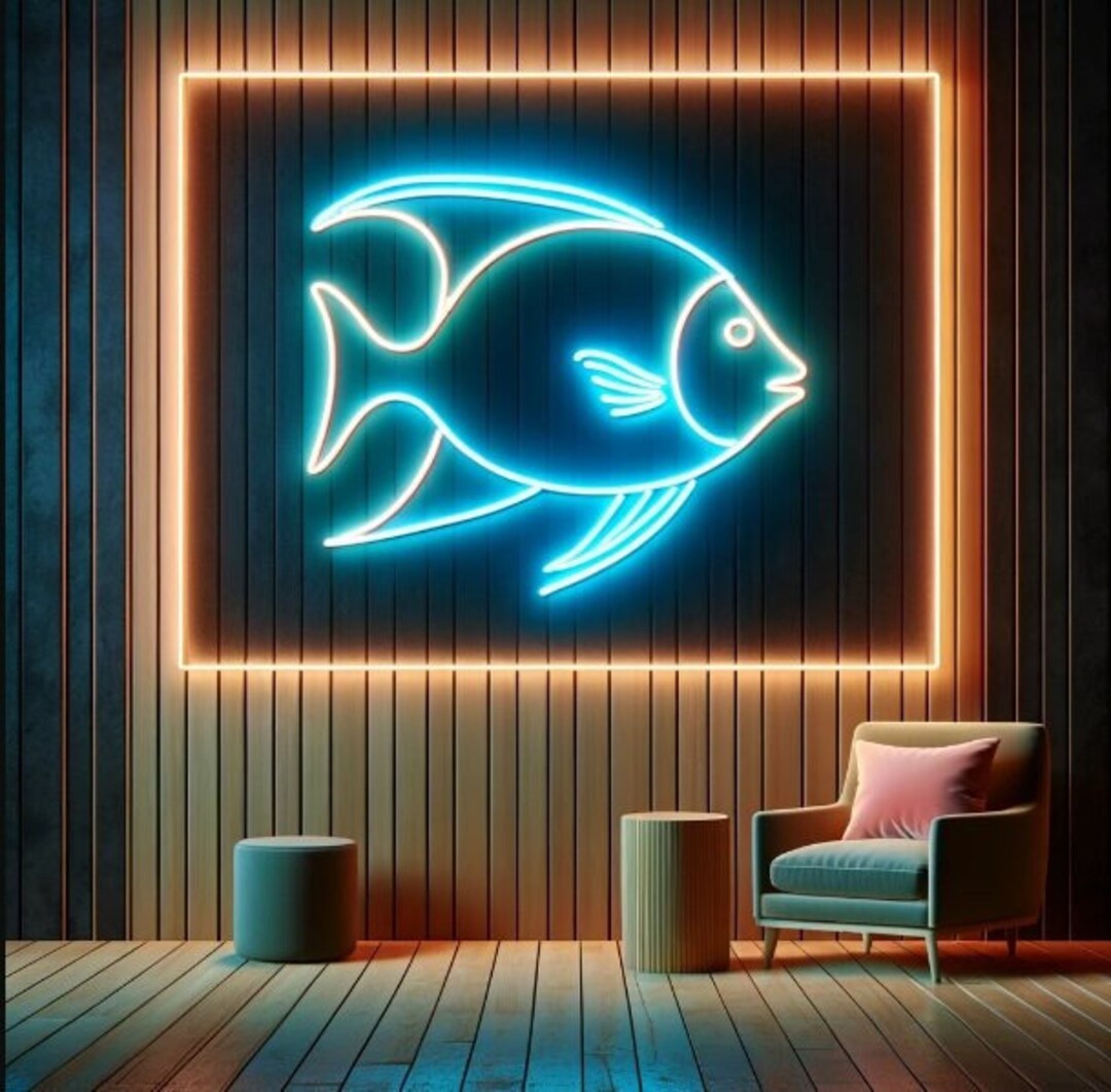 Neon Fish Sign, Neon Tropical Fish Sign, Tropical Fish LED Sign ...