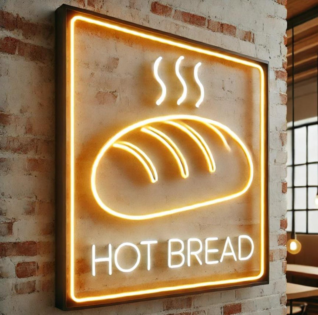Bakery Neon Sign, Bread Neon Sign, Hot Bread Neon Sign, Open Bakery ...