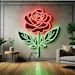 Rose Neon Sign, Flower Neon Sign, Rose Flower Neon Sign, Custom Flower ...