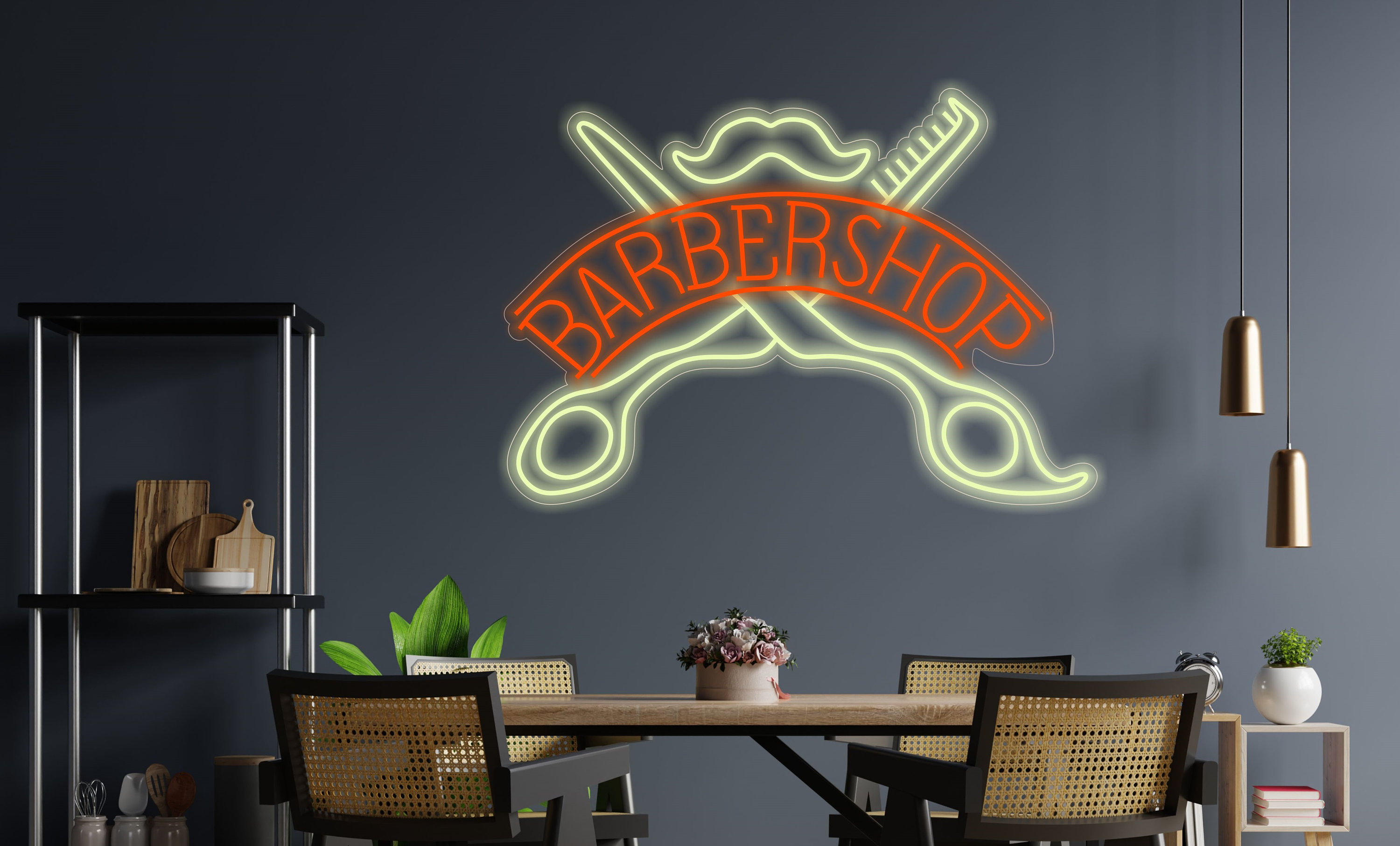 Barbershop Neon Sign, Custom Neon Sign for Barbershop, Barbershop Open ...