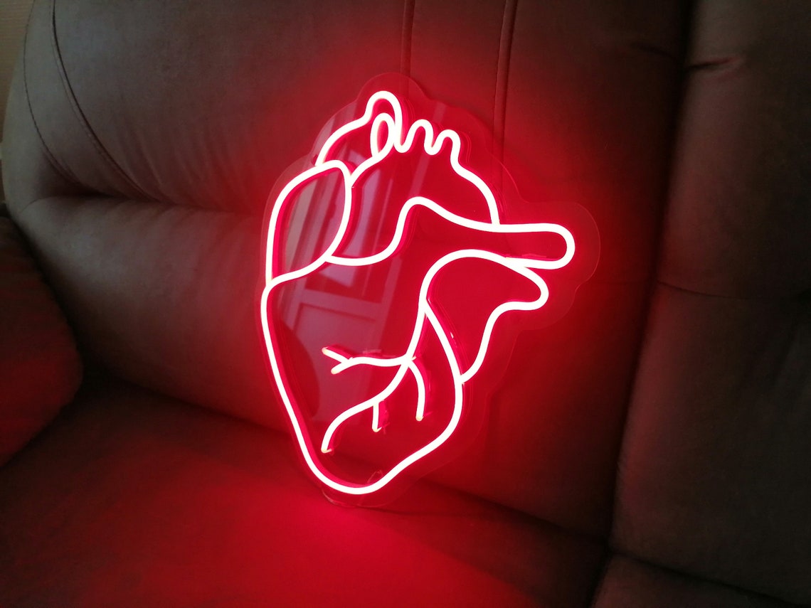 Neon Sign Led Neon Heart Human Heart Neon Sign Neon Sign for - Etsy