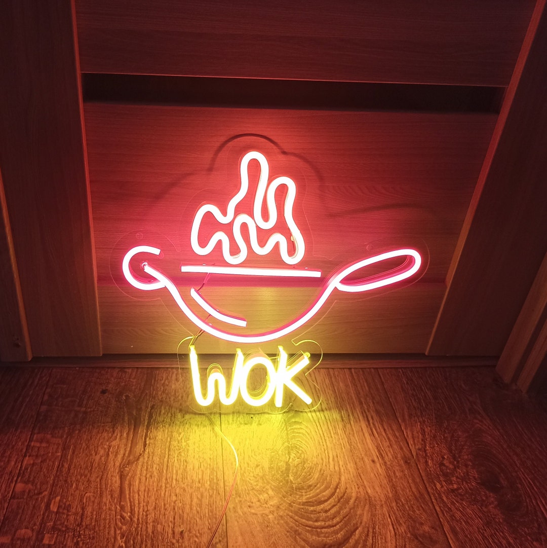 Neon Grill Pan Sign, Grill Neon Sign, Grill Menu Neon Sign, Frying Pan ...