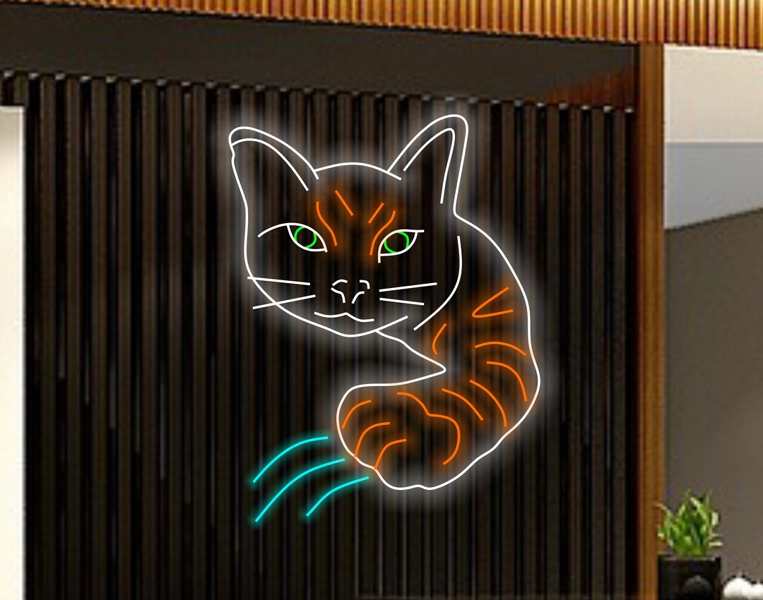 Neon Cat Sign, Cat-shaped Neon Sign, Cat Neon Light, Neon Cat Wall ...