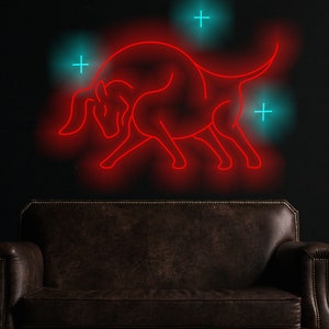 Bull Neon Sign, Bull Wall Art, Bull Light Sign, Buffalo Neon Sign, Neon ...