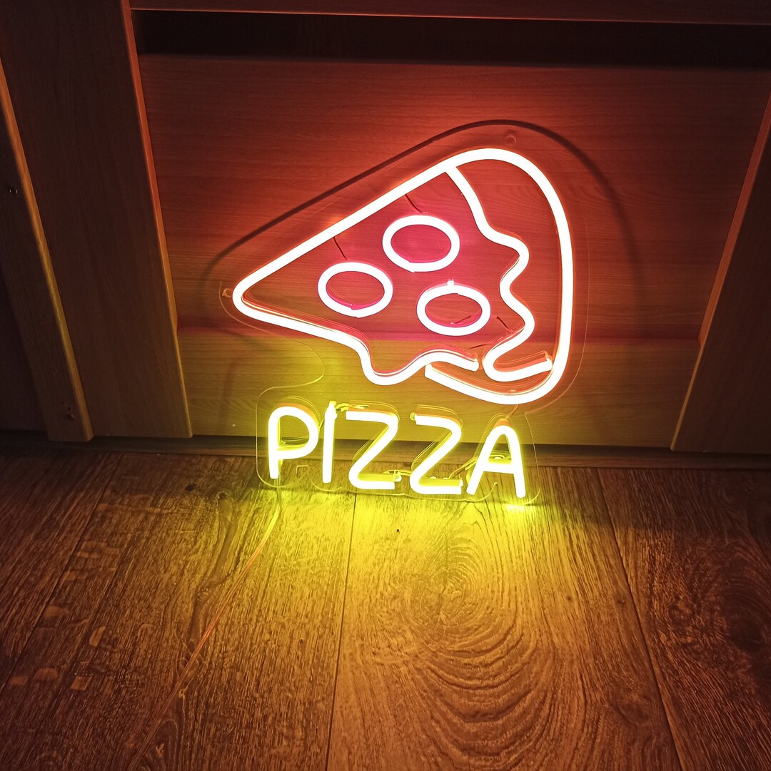Pizza Slice Neon Sign, Pizza Neon, Slice Pizza Neon Sign, Fast Food ...