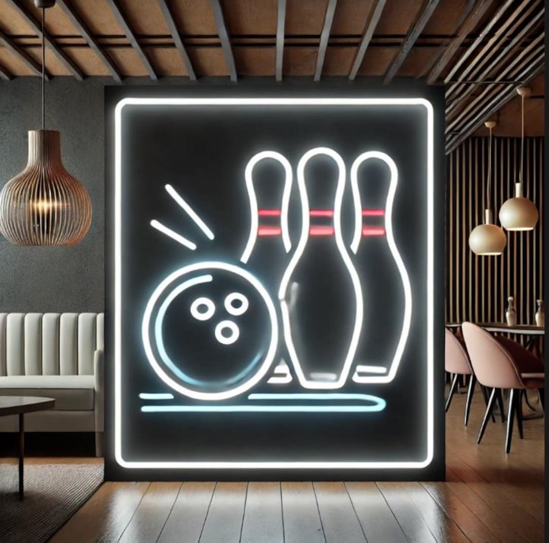 Bowling Neon Sign, Bowling Alley Neon Sign, Bowling Pin Neon Sign ...