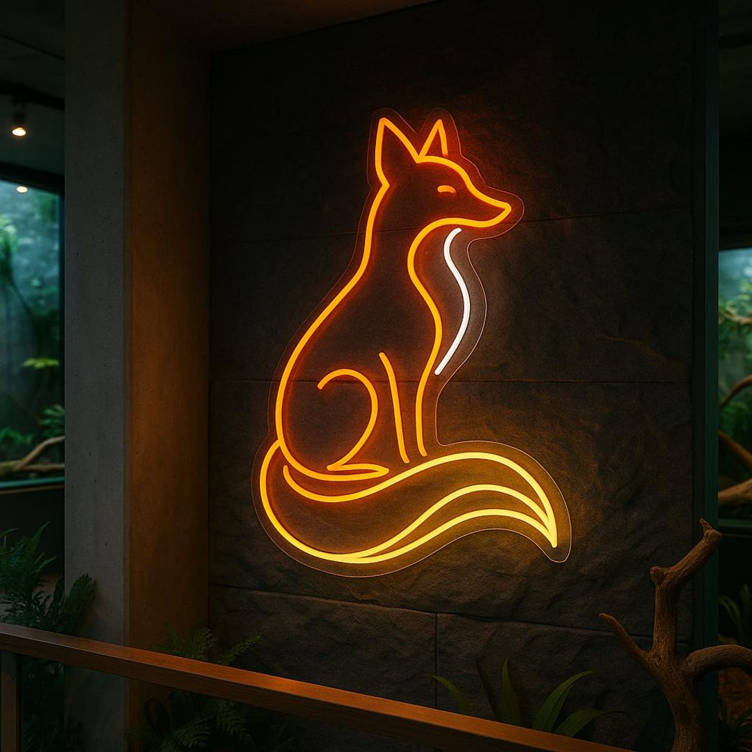 Fox Neon Sign – Cute Animal Neon Wall Light, Kawaii Neon Decor for ...