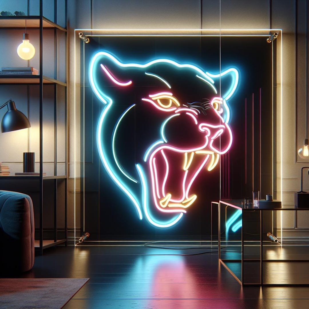 Panther Neon Sign, Panther Head Neon Sign, Wild Animal Neon Light ...