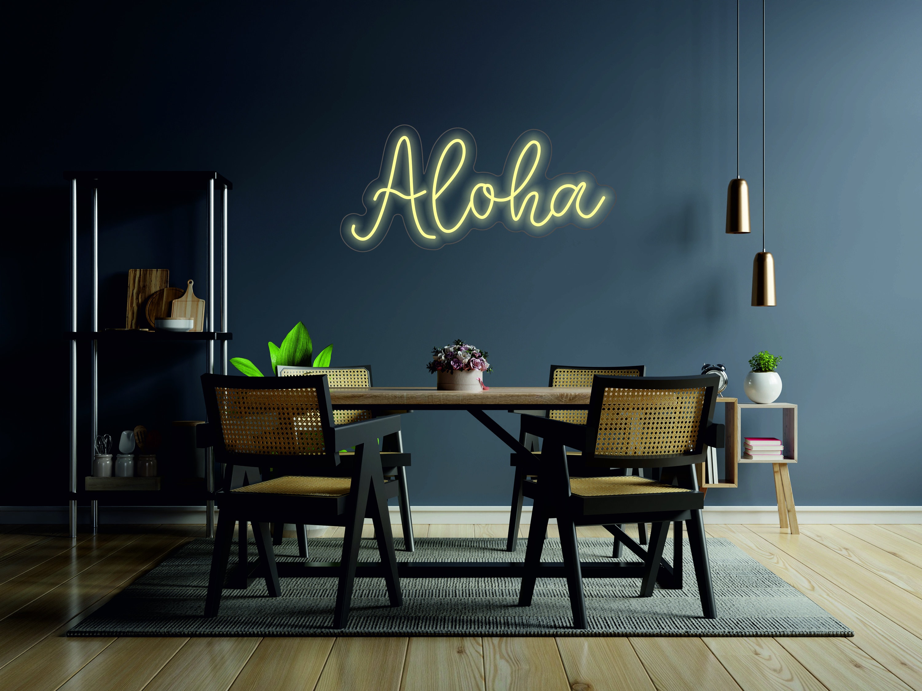 Aloha - LED Neon Sign, Hawaiian Wall Lamp, Hawai Neon Sign, Neon Sign ...