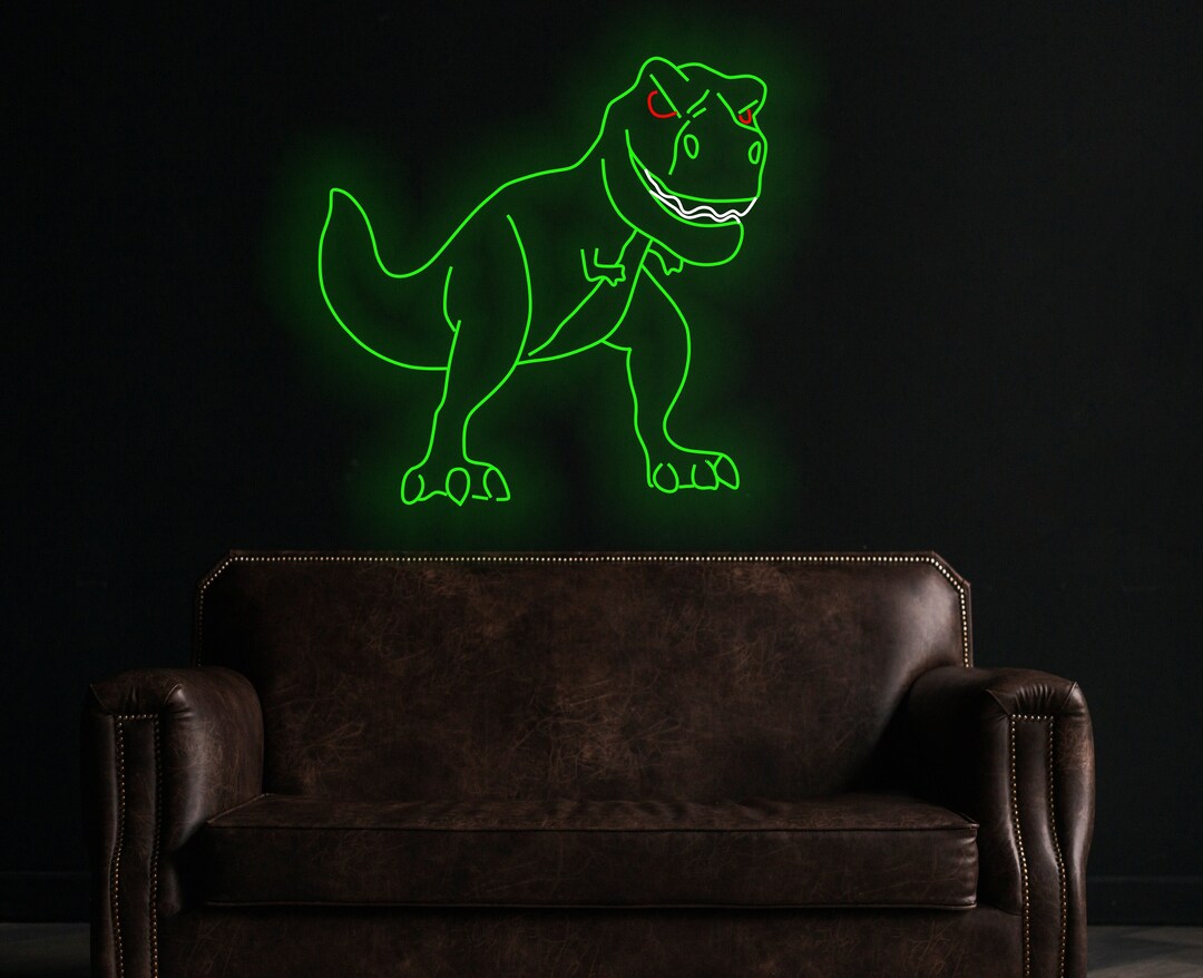Dinosaur Neon Sign, T-rex Dinosaur Neon Sign, Tyrannosaurus Rex Neon ...