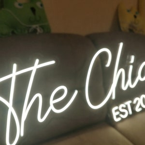Wedding NEON SIGN With EST Year for Reception, Name Neon Light With Est ...