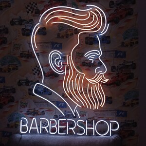 Neon Sign for Barber Shop, Custom Barbershop Neon, Vintage Barber Neon ...