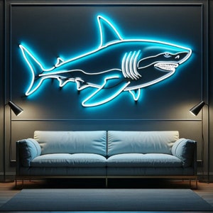 Shark Neon Sign, Shark - LED Neon Light, Ocean Shark Neon Sign, Shark ...