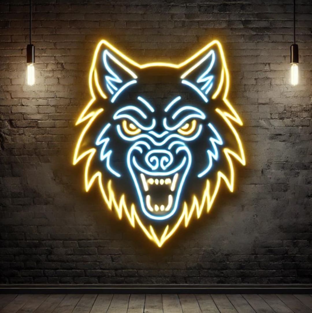 Wolf Head LED Sign,angry Wolf Head LED, Neon Wolf Light, Custom Wolf ...