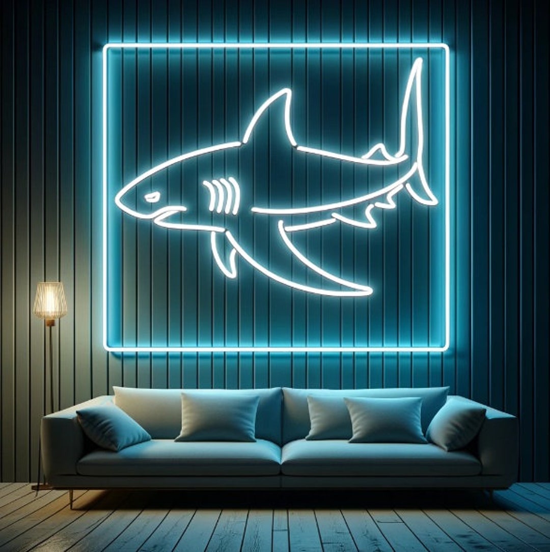 Shark Neon Sign, Shark LED Neon Light, Ocean Shark Neon Sign, Shark ...