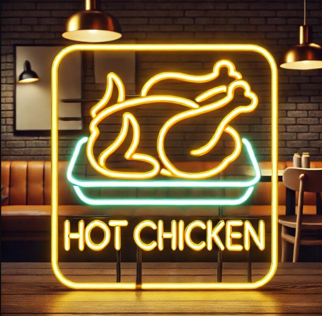 Hot Chicken Neon Sign, Chicken Led Light, Chicken Restaurant Neon Sign ...