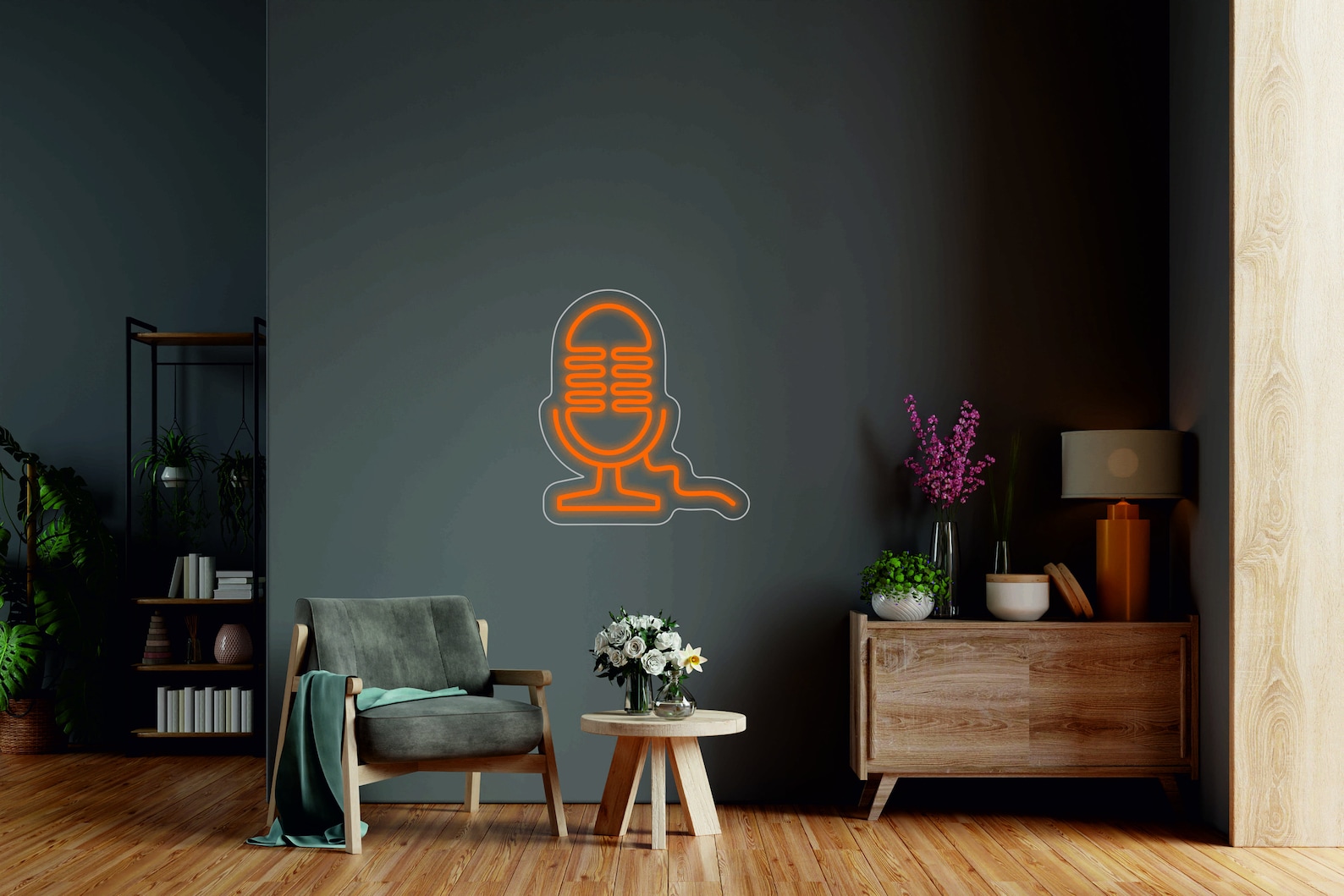 Microphone Sign LED Neon Light Sign for Music Studio - Etsy