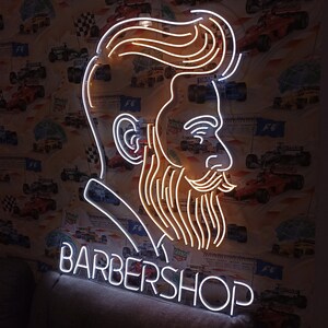 Neon Sign for Barber Shop, Custom Barbershop Neon, Vintage Barber Neon ...