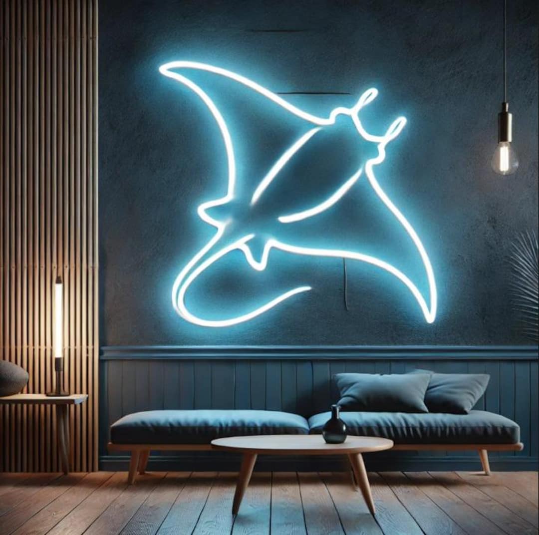 Stingray Neon Sign, Fish Neon Sign, Manta Ray LED Sign, Electric Ray ...