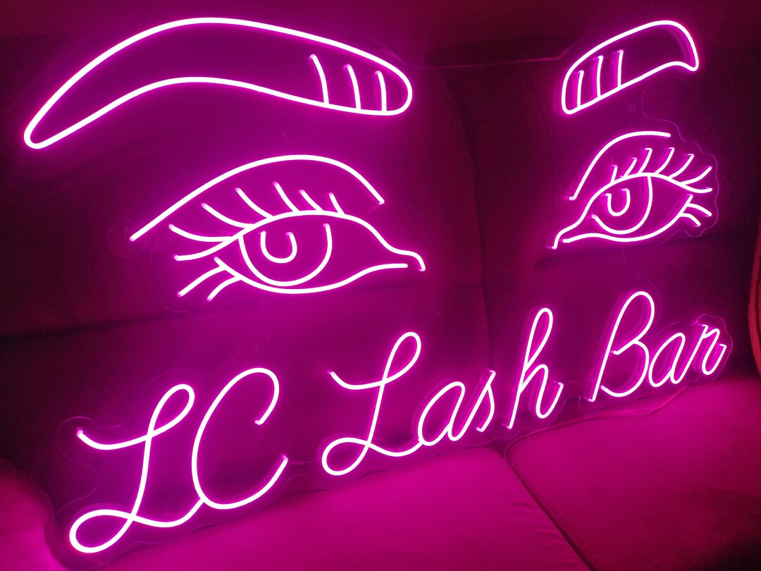 Neon Sign, Home Decor Neon Sign, Neon Eyelashes, Neon Eyes, Neon for ...