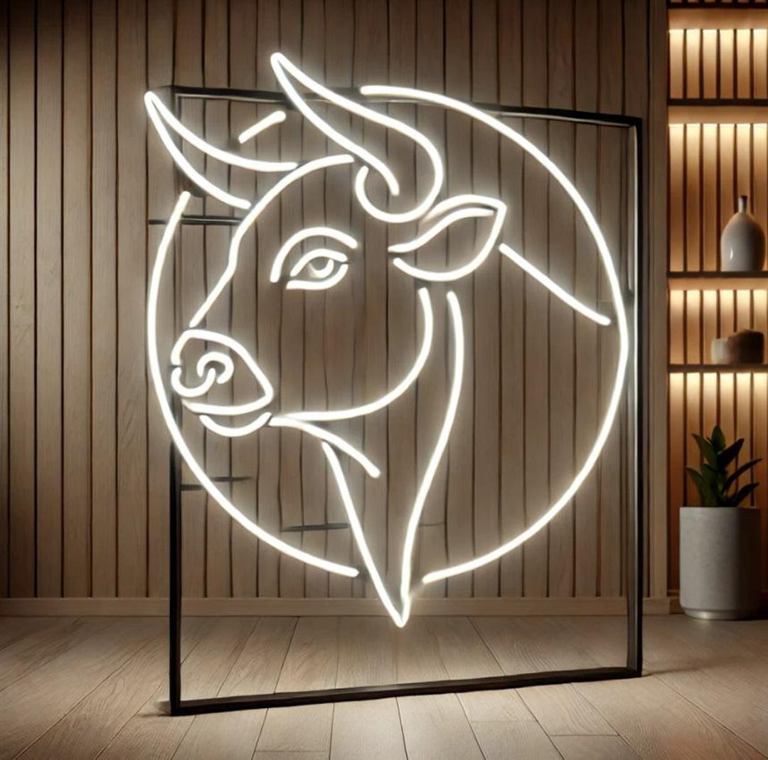 Neon Bull, Bull Head Neon, Longhorn Neon Sign, Texas Longhorn Sign, Cow ...