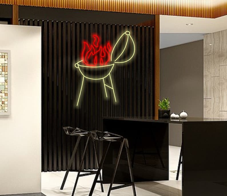 Neon Grill Sign BBQ Neon Sign Barbecue Neon Sign Grilling - Etsy