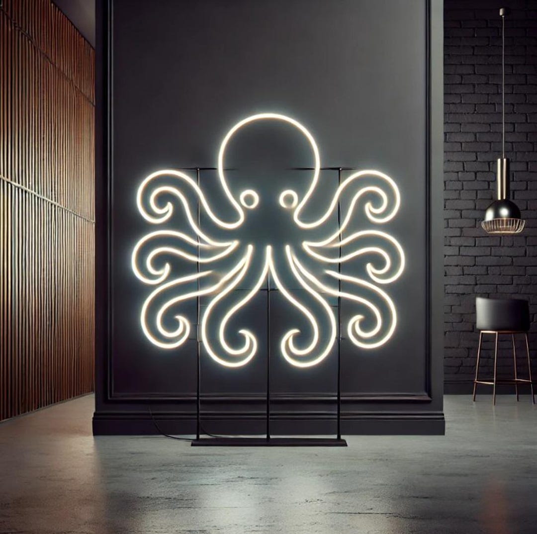 Octopus Neon Sign, Neon Octopus Light, Octopus LED Sign, Nautical Neon ...