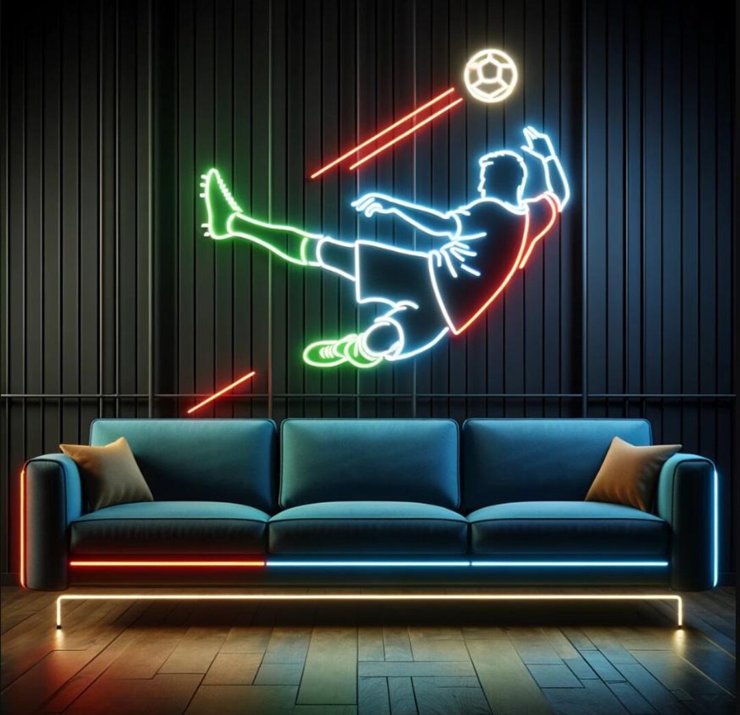 Football Player Neon Sign, Football Sign, Football Player Led Decor ...
